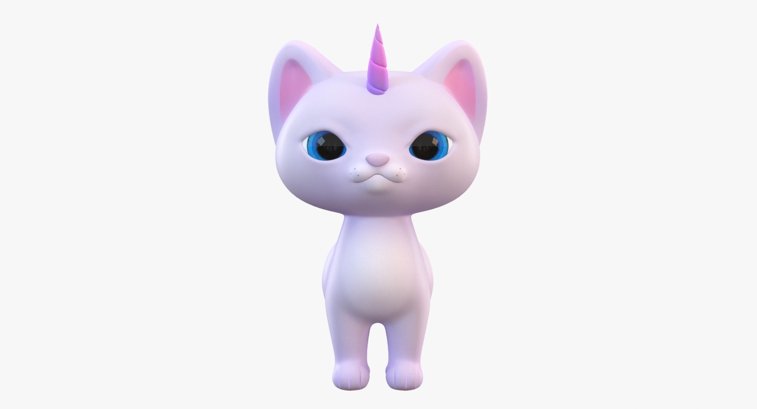 3D model cute cartoon kittycorn - TurboSquid 1397059