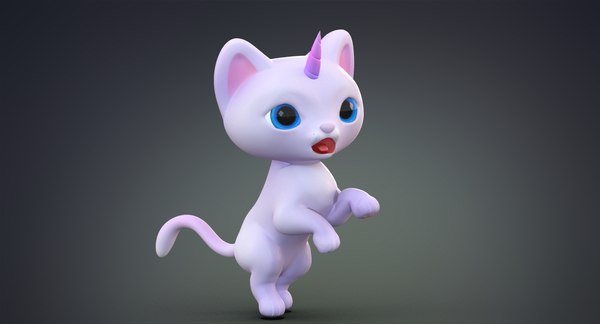 3D model cute cartoon kittycorn - TurboSquid 1397059