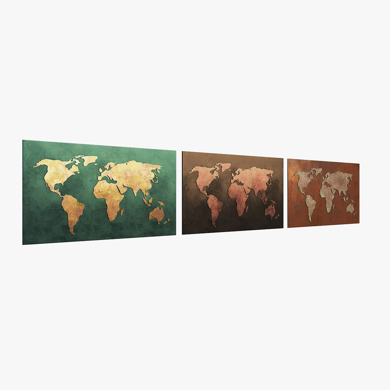 Worldmap copper 3D model - TurboSquid 1397344