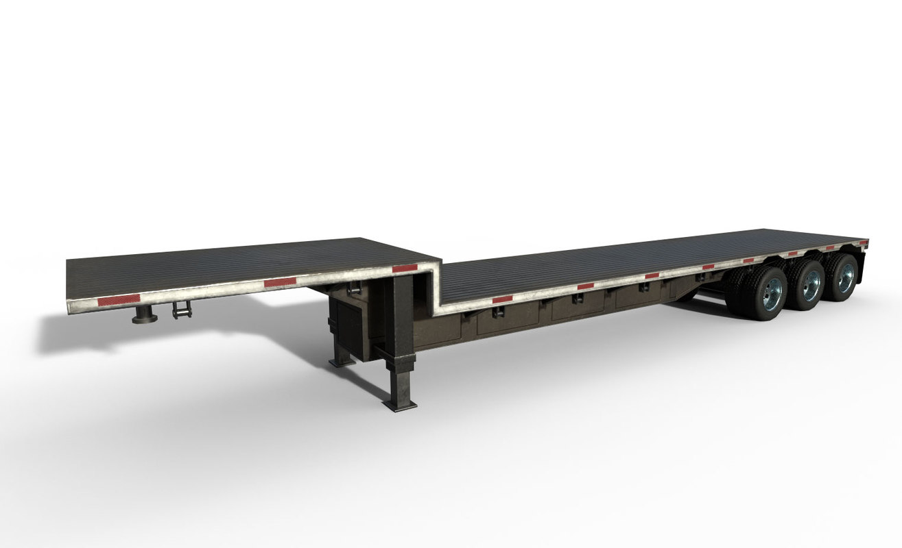 Flatbed trailer 3D model - TurboSquid 1397383