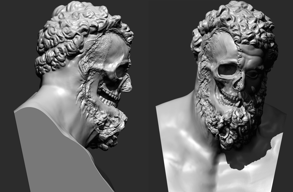 3D model hercules ripped face bust - TurboSquid 1397537