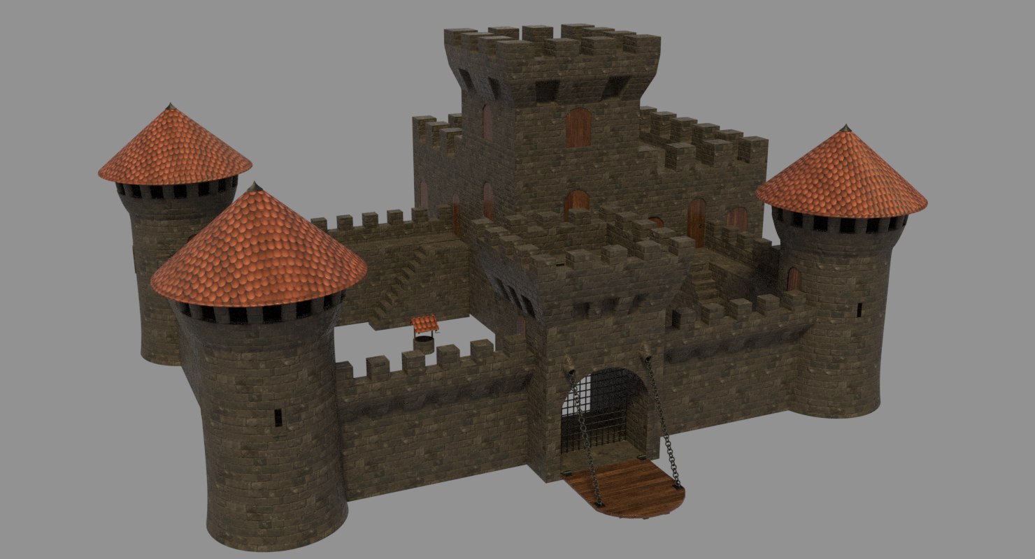 3D castle stone model - TurboSquid 1395001