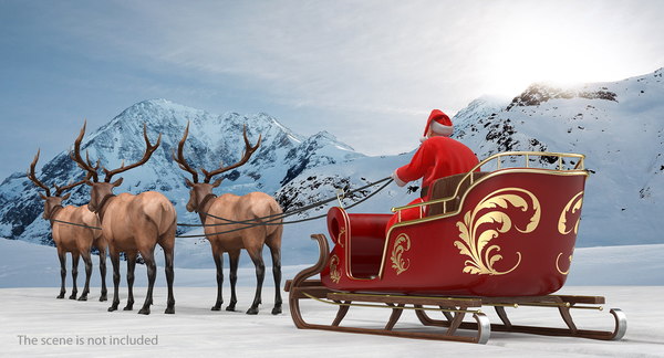 Santa sleigh model - TurboSquid 1398430