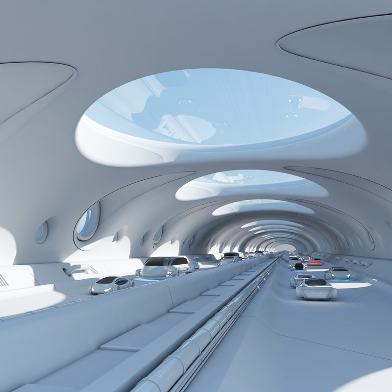 Futuristic tunnel cars 3D model - TurboSquid 1398702