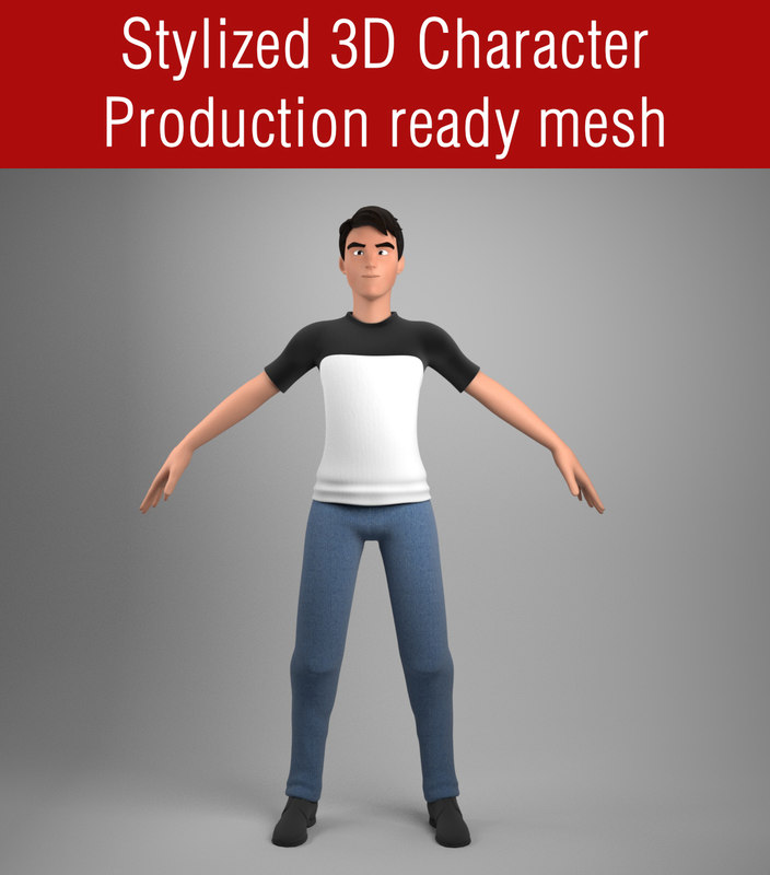 Stylized cartoon male 3D model - TurboSquid 1398705