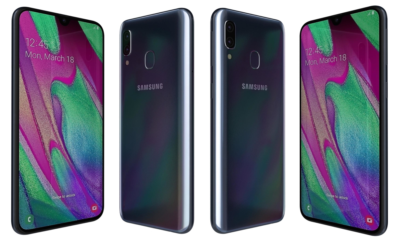 삼성 갤럭시 A40 블랙 3D 모델 - TurboSquid 1399016