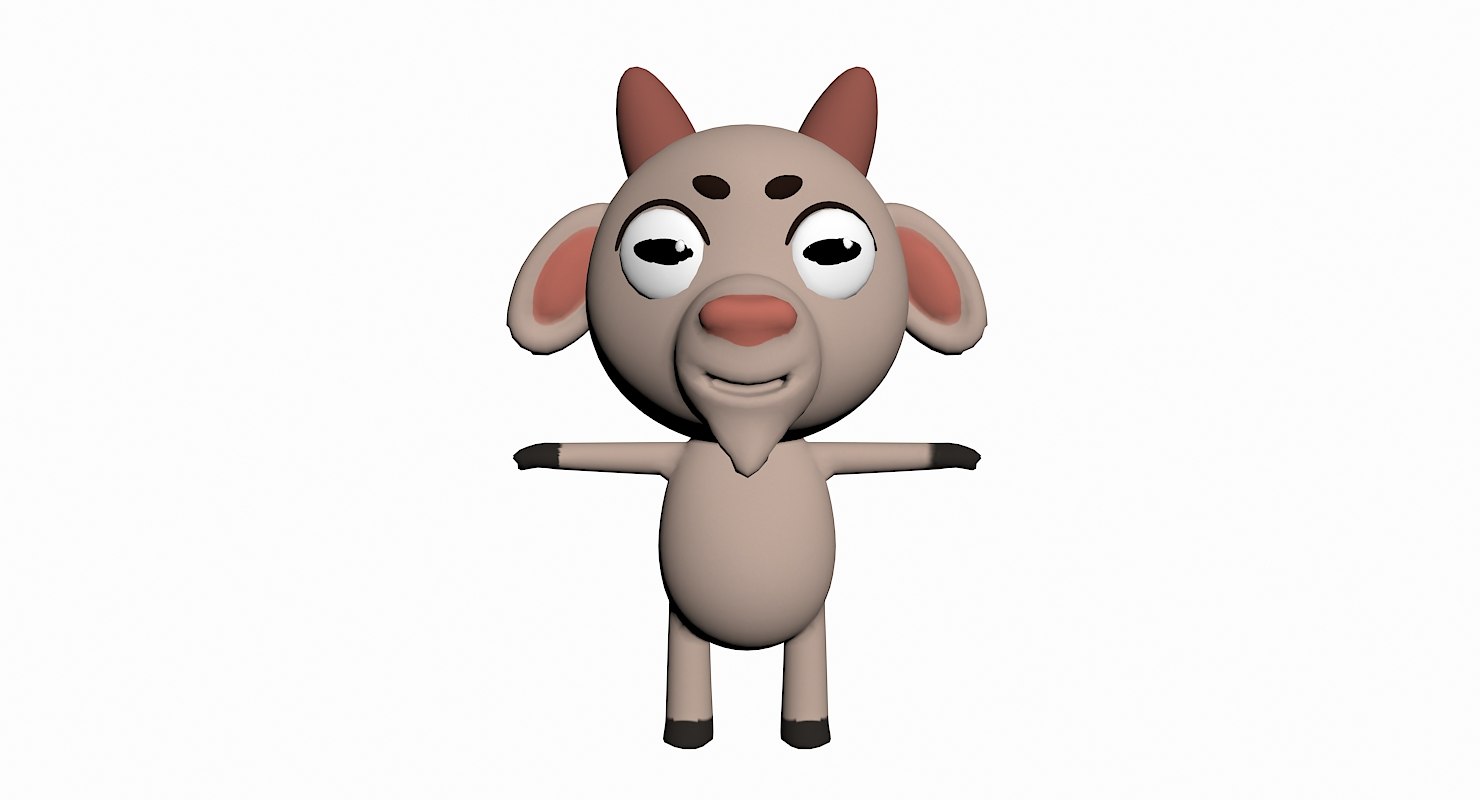 3D cartoon toon goat model - TurboSquid 1399855