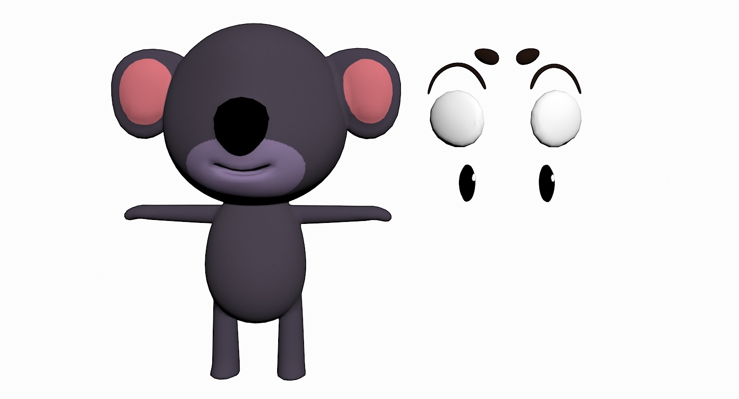 만화 코알라 캐릭터 3D 모델 - TurboSquid 1399857
