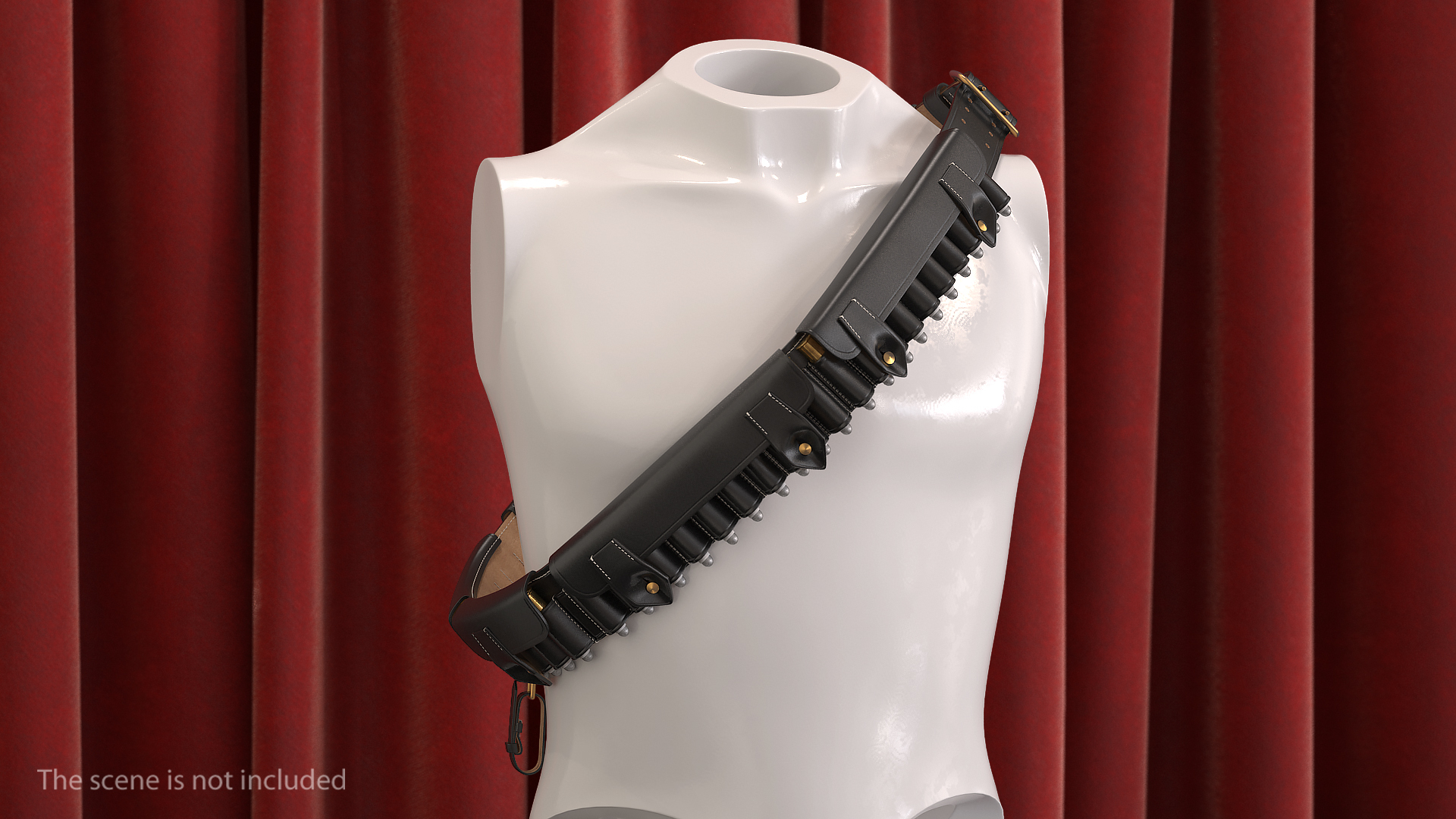 Black leather bandolier ammo 3D model - TurboSquid 1400028