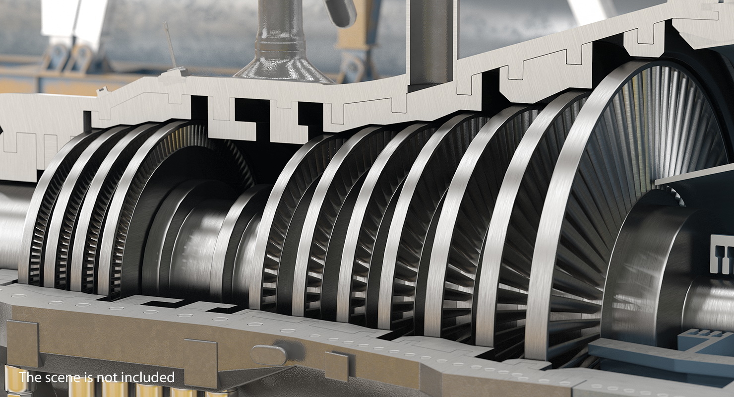 3D steam turbine rotor model - TurboSquid 1400547