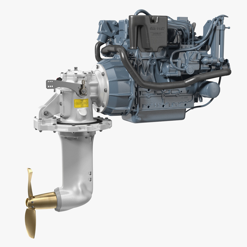 3D marine diesel saildrive engine - TurboSquid 1400903