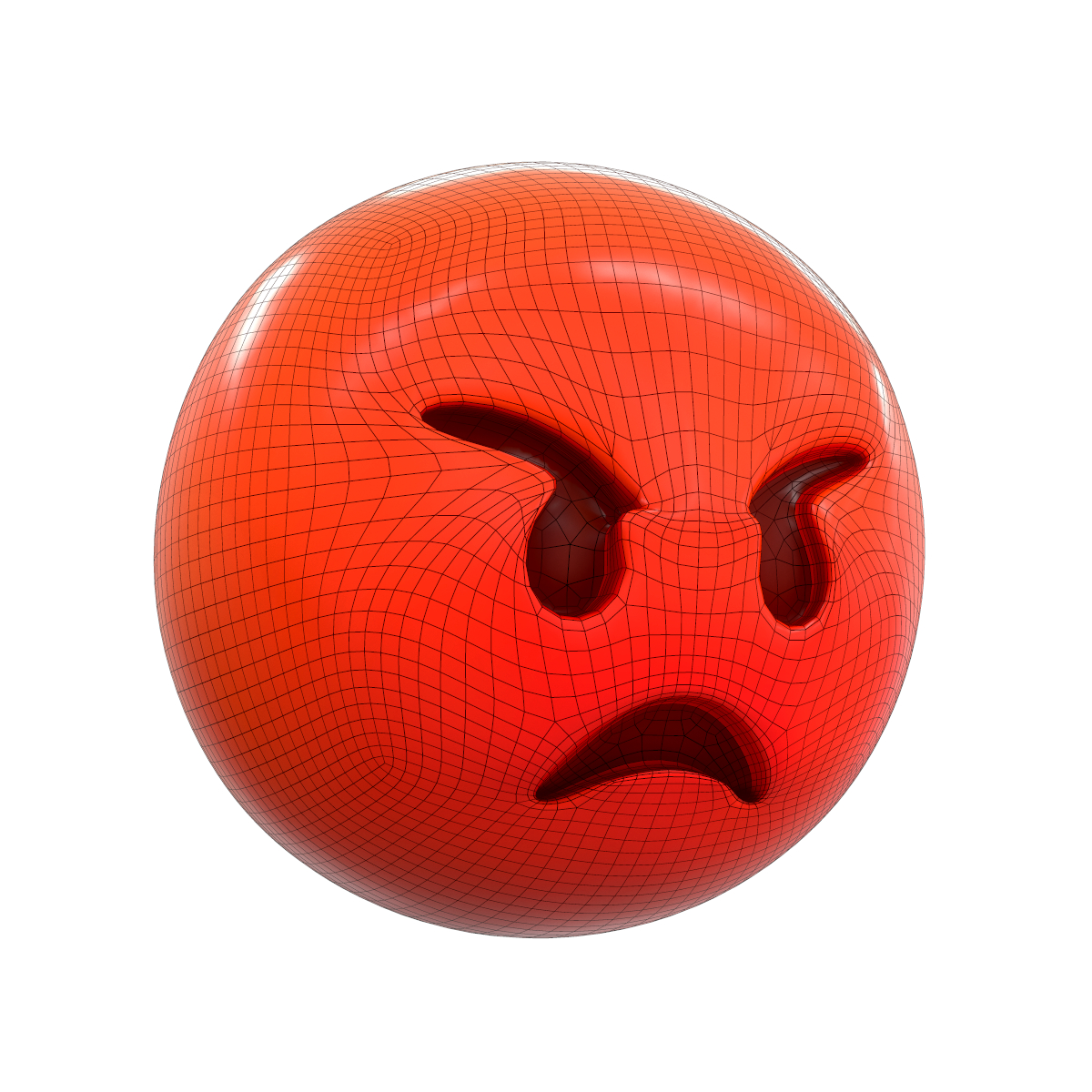 3D emoji pouting face model - TurboSquid 1400961