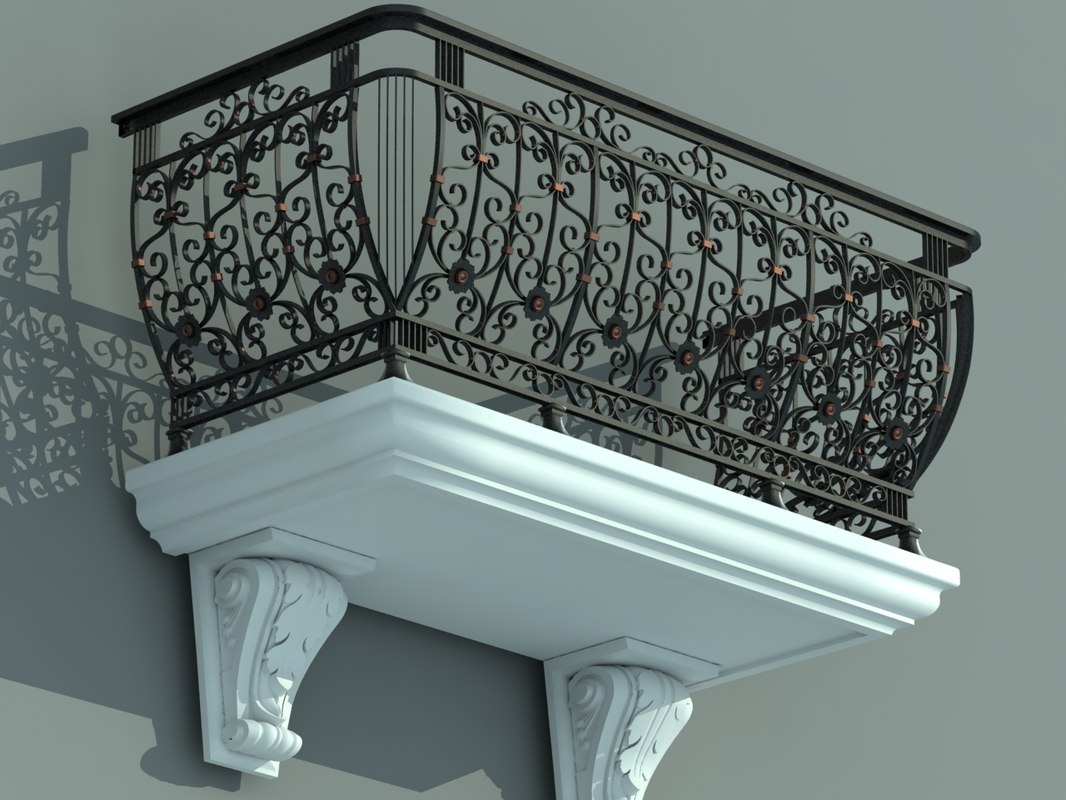 Architectural balcony 3D model - TurboSquid 1401010