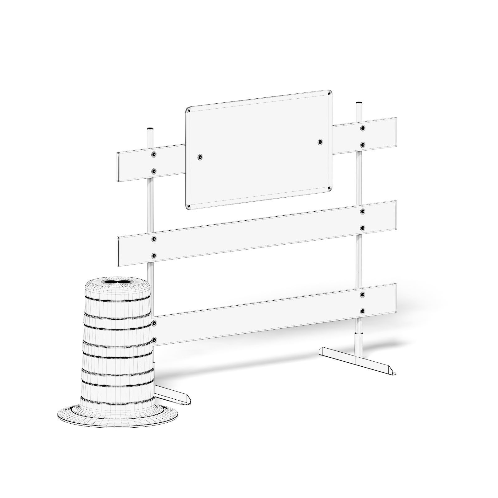 Closed road sign 3D model - TurboSquid 1401044