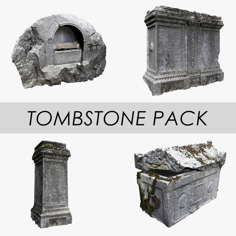 3D tombstone pack stone tomb model - TurboSquid 1400234