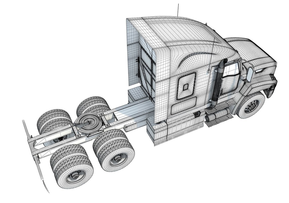 3D white freightliner truck model - TurboSquid 1400648