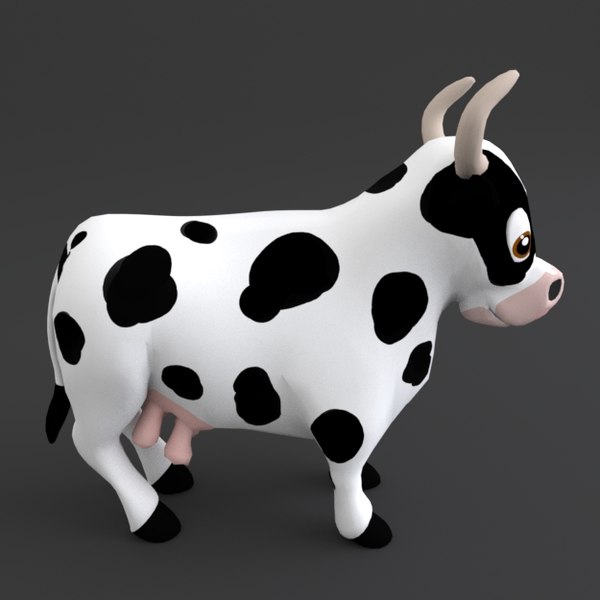 3D cow toon model - TurboSquid 1401642