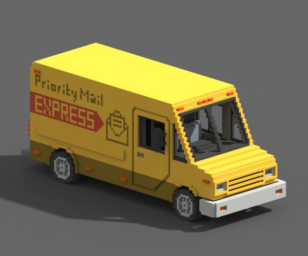 Voxel mail van 3D model - TurboSquid 1401693