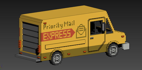 Voxel mail van 3D model - TurboSquid 1401693