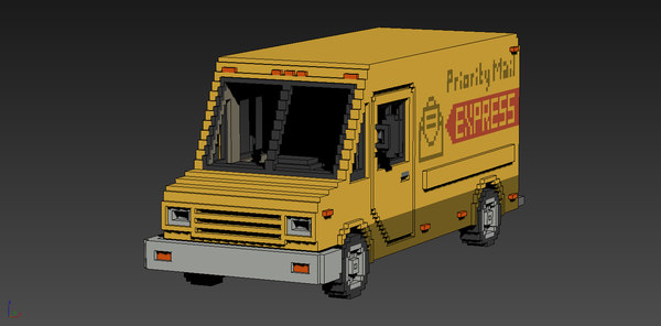 Voxel mail van 3D model - TurboSquid 1401693
