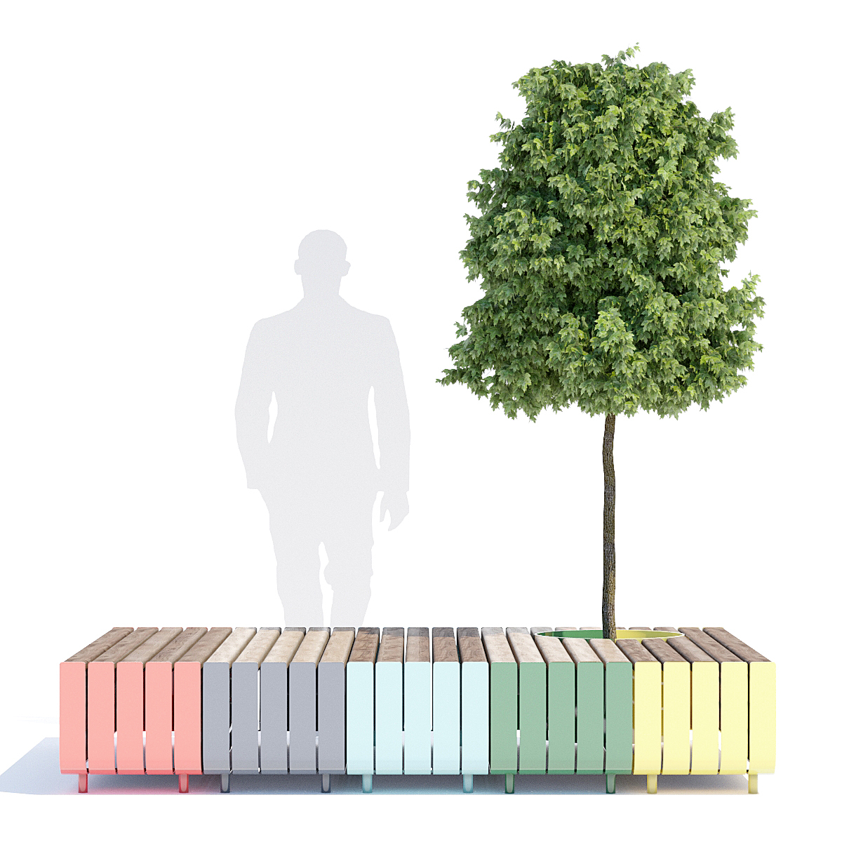 Stripes bench 3D model - TurboSquid 1402093