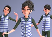 3D toon child - rigged characters model - TurboSquid 1402815