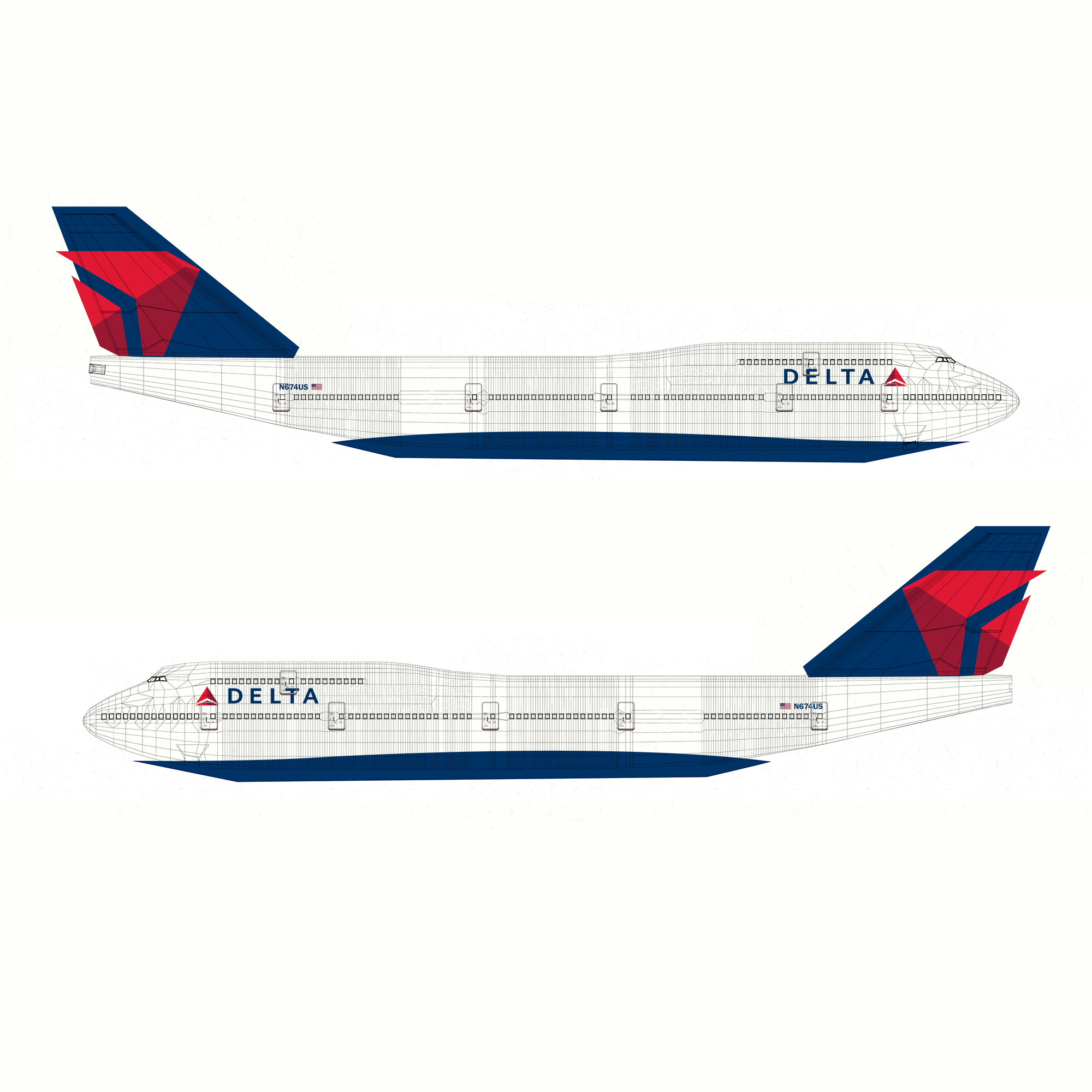 3D model boeing 747-400 delta air lines - TurboSquid 1402471