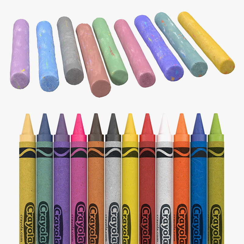 3D chalks crayons - TurboSquid 1402548