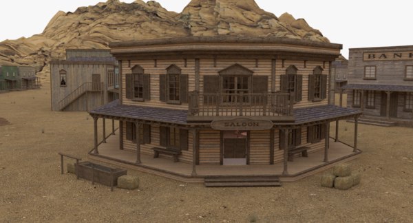 Western village model - TurboSquid 1401788