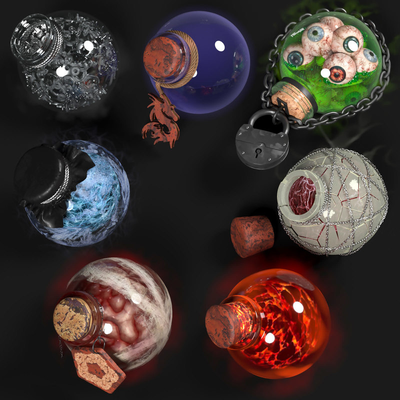 Alchemy bottles 3D model - TurboSquid 1402837