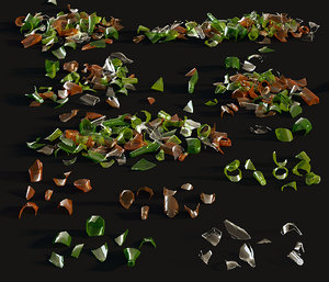 3d glass shattering model