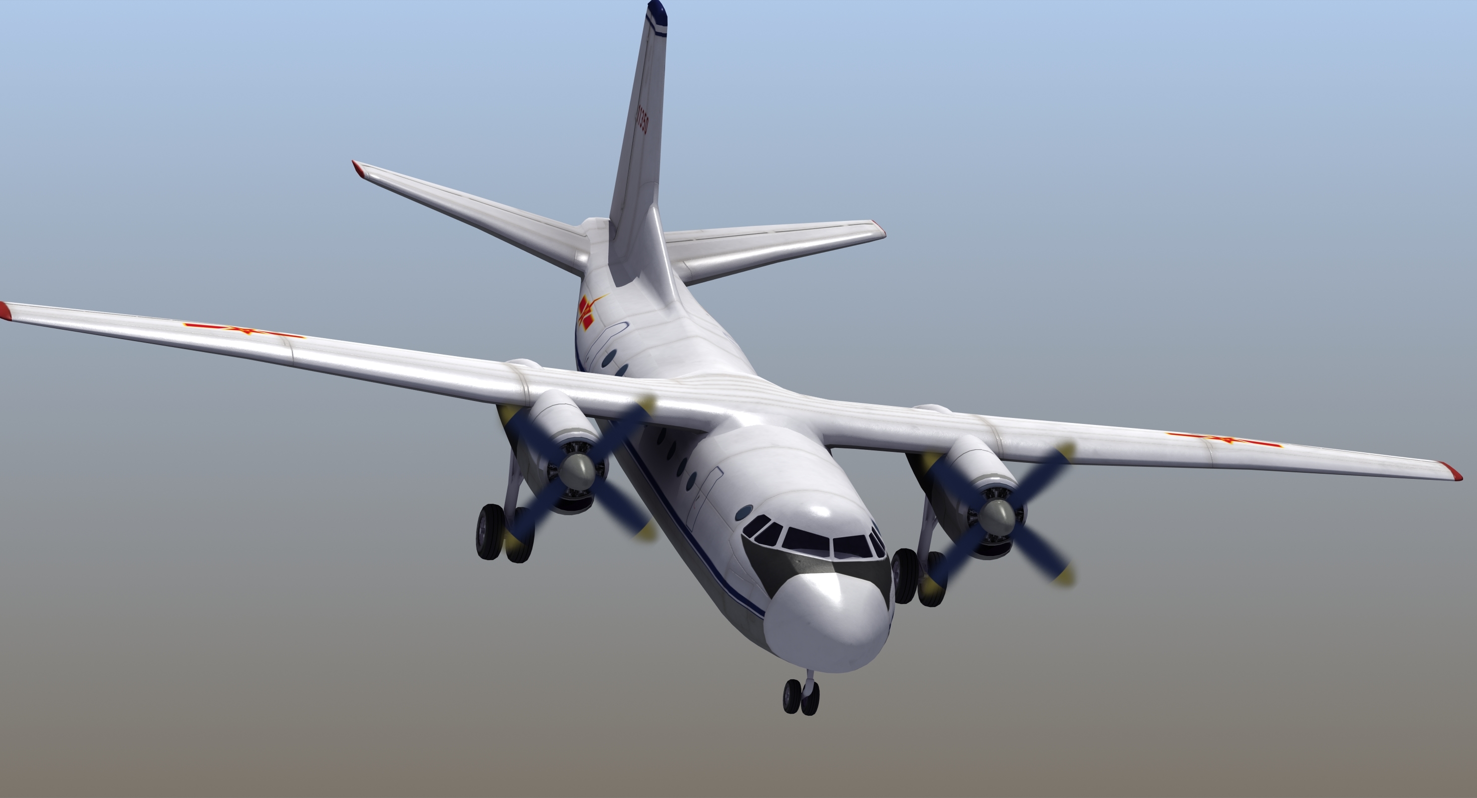 西安Y-7运输机3D模型 - TurboSquid 1403302