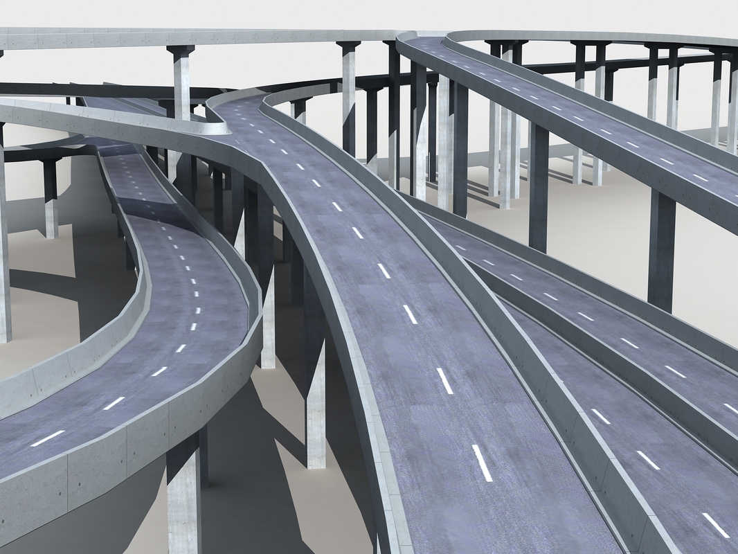 3D flyover highway - TurboSquid 1403304