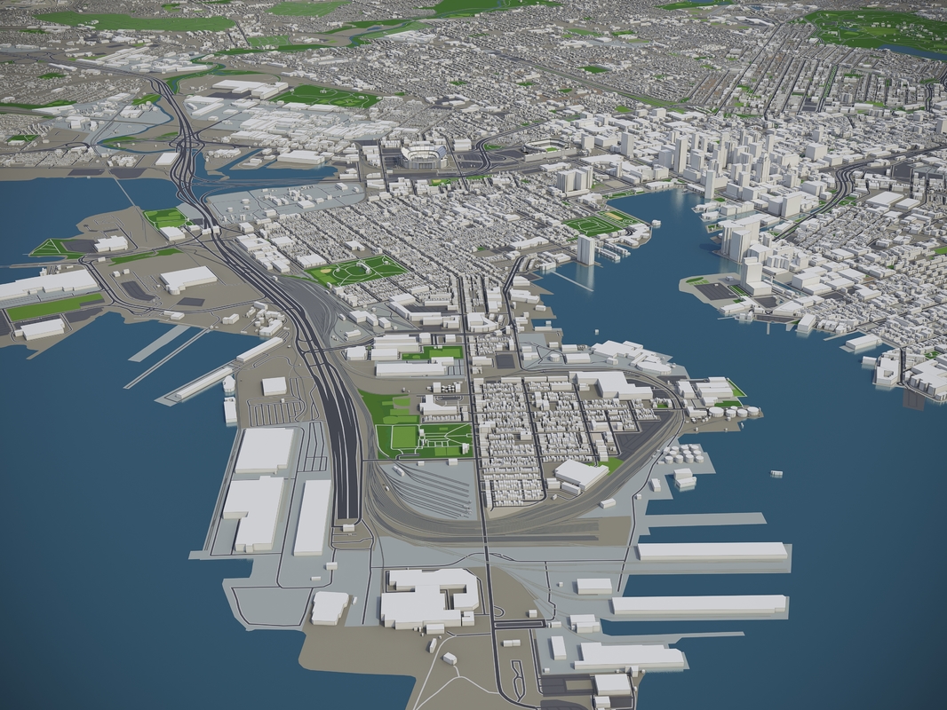3D city baltimore surrounding area model - TurboSquid 1403410
