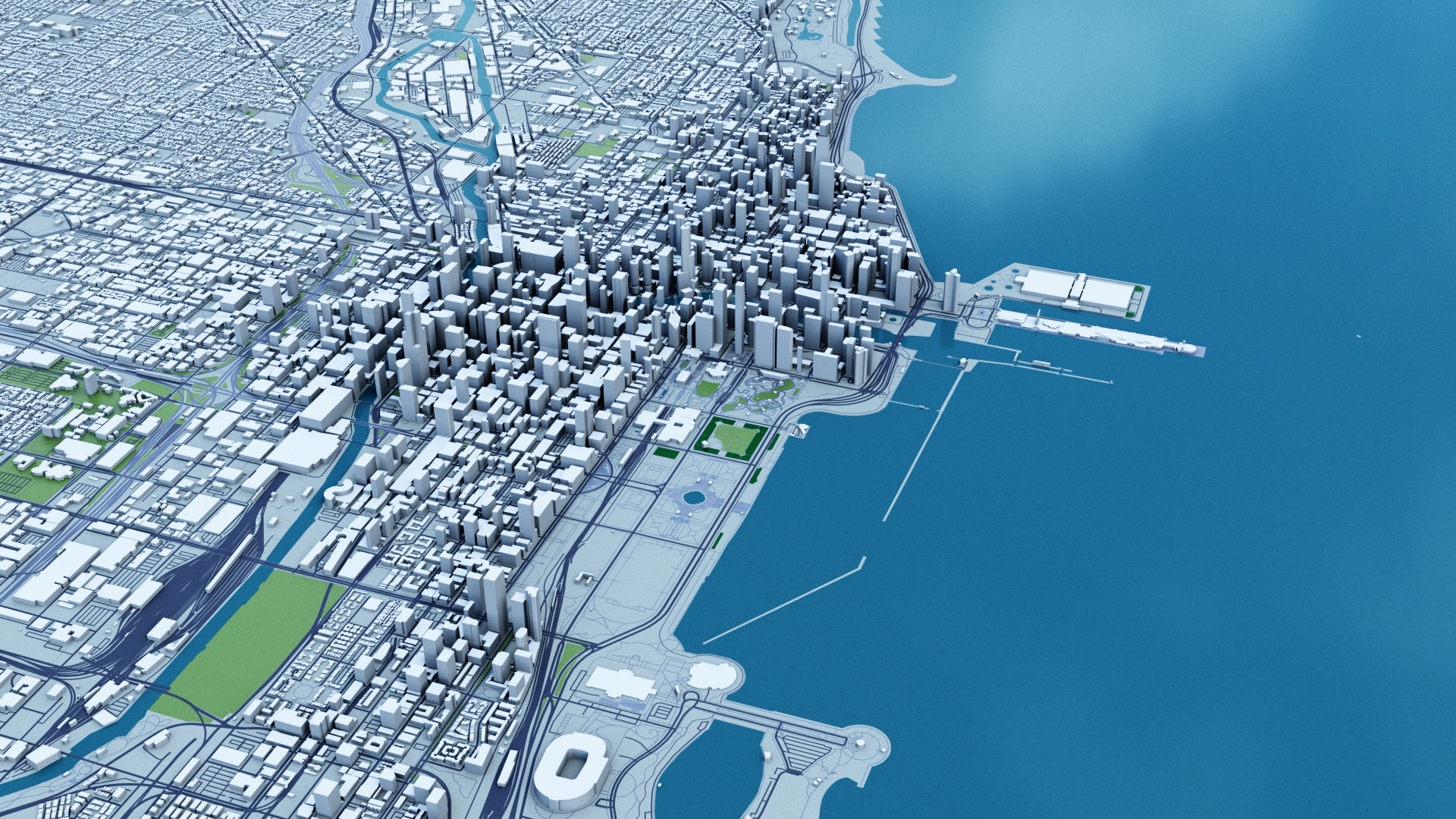 Chicago terrain city 3D - TurboSquid 1403624