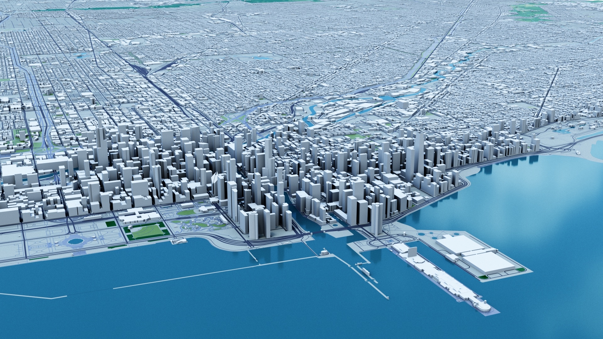 Chicago terrain city 3D - TurboSquid 1403624
