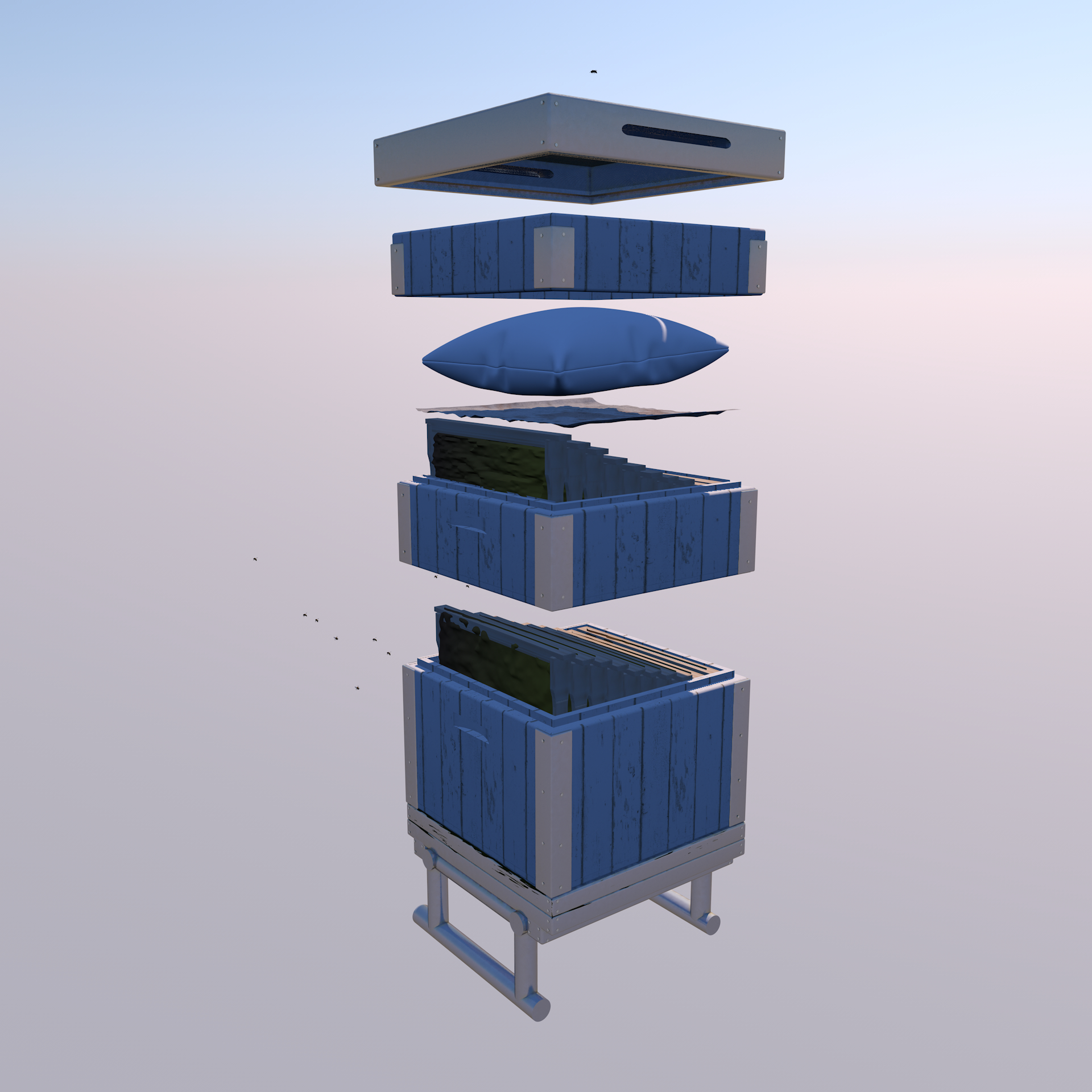 Hive beehive 3D model - TurboSquid 1403642