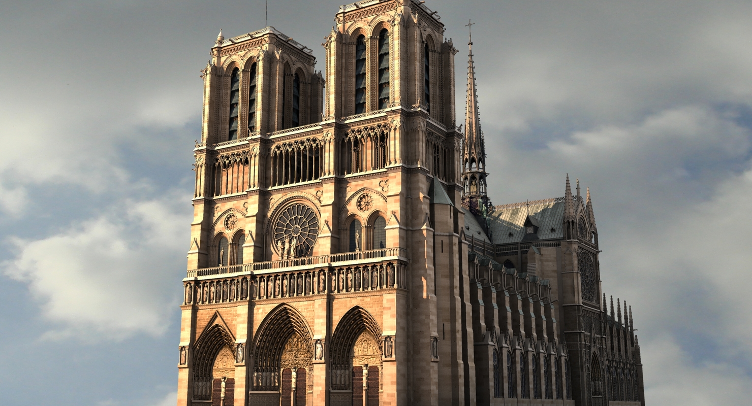 3d notre dame paris cathedral model