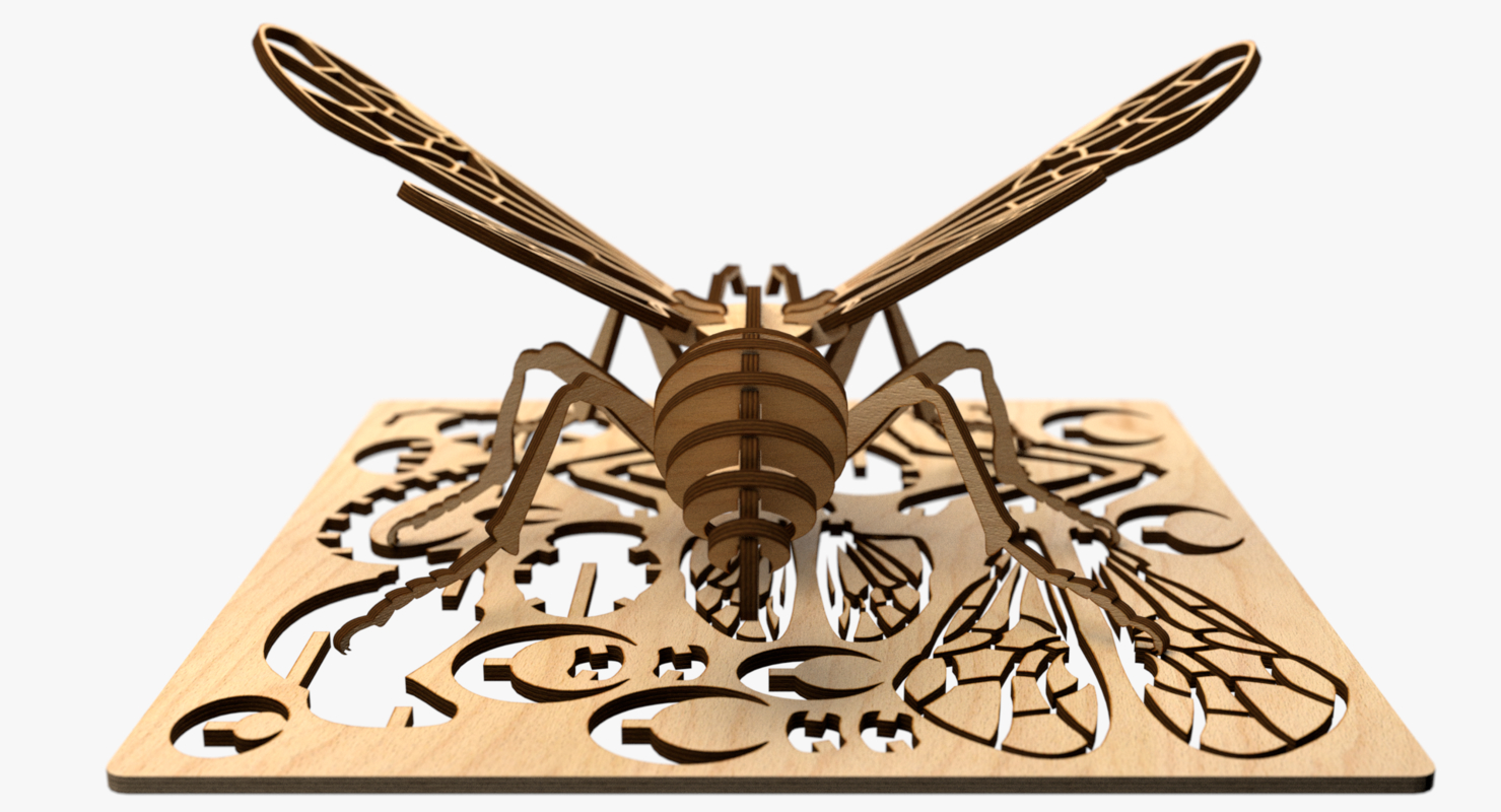 3D bee laser cut puzzle model - TurboSquid 1285816