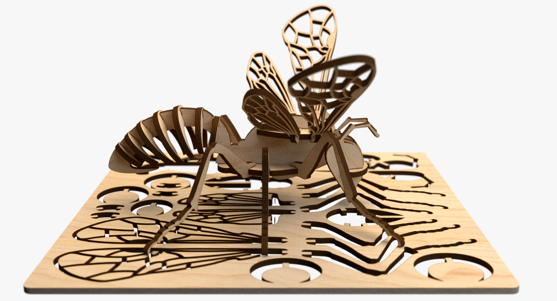 3D bee laser cut puzzle model - TurboSquid 1285816