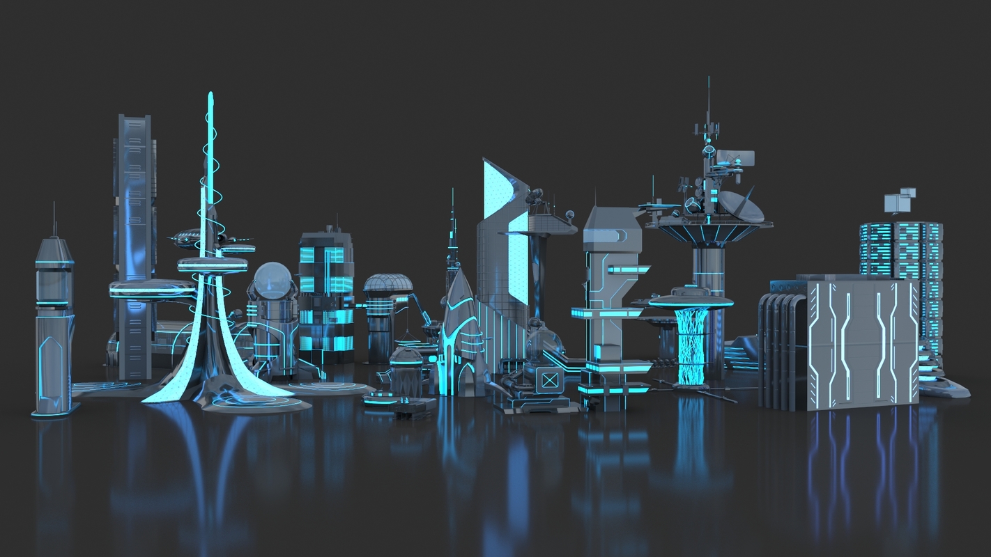 3D sci-fi city model - TurboSquid 1403837