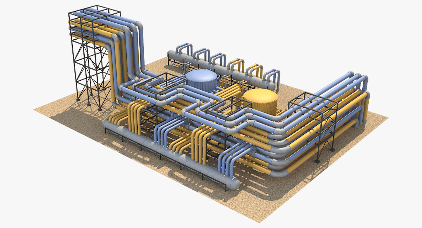 3D industrial pipes 4 model - TurboSquid 1403884