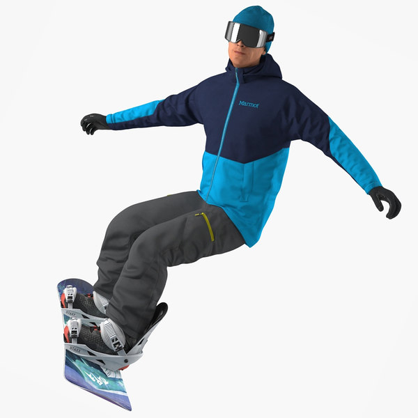 snowboard man 3d model