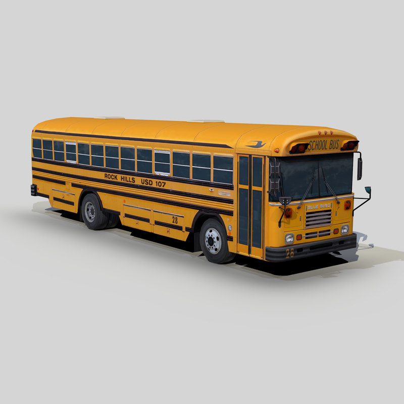 3D blue bird tc2000 school bus - TurboSquid 1386446