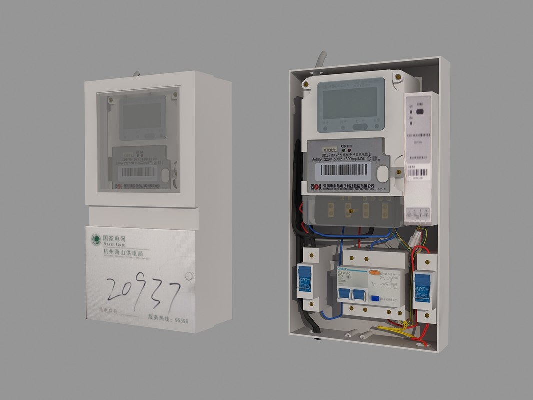 3D electric meter model - TurboSquid 1405218