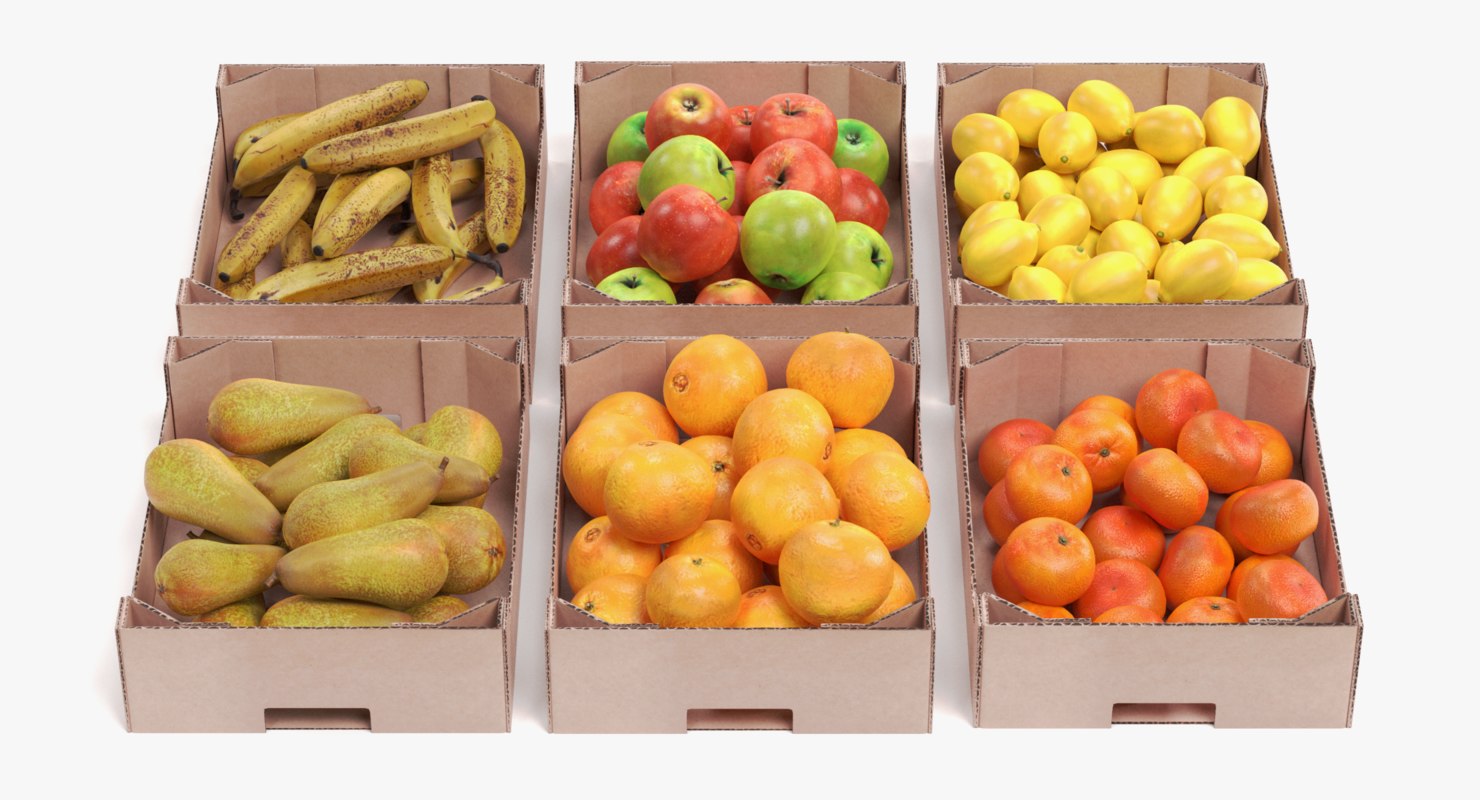 Fruit boxes 3D - TurboSquid 1405453
