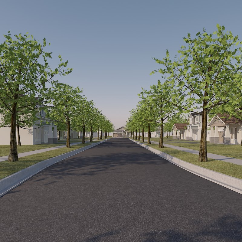 Street view neighborhood model - TurboSquid 1405462