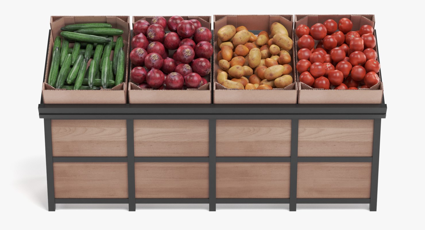 3D vegetable stand model - TurboSquid 1405569