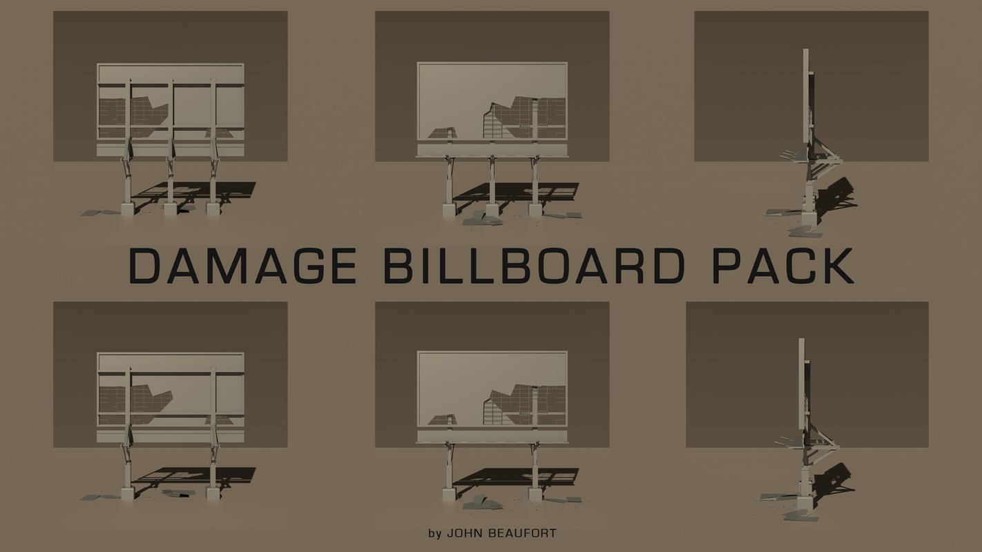 Damage billboard pack 3D model - TurboSquid 1405694