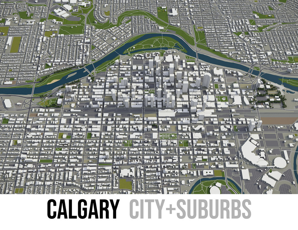 3D city calgary surrounding area model - TurboSquid 1405771